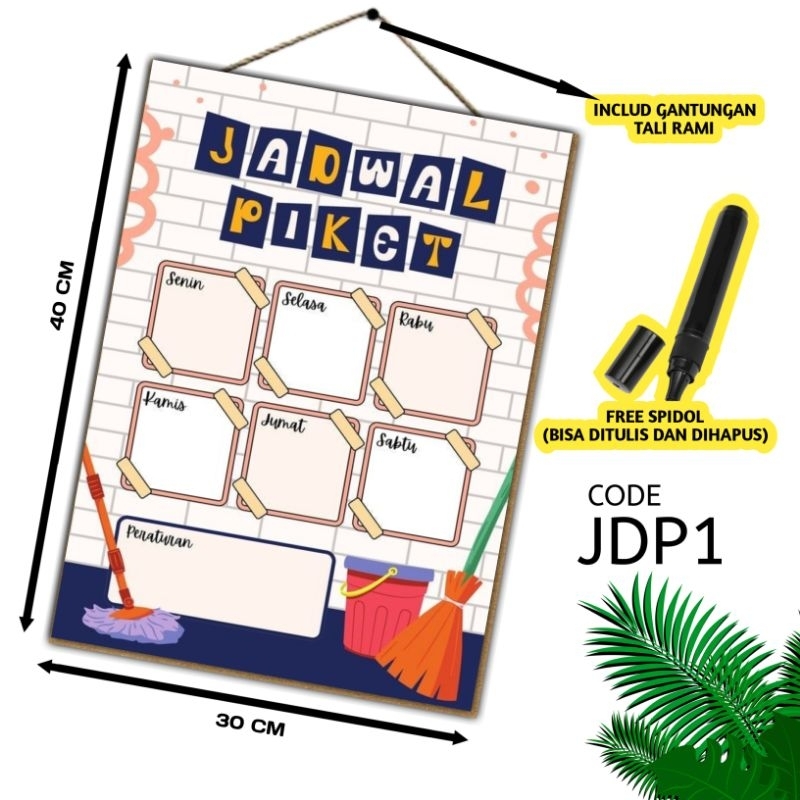 Jual Plannel Jadwal piket kelas / Poster Jadwal Piket | Shopee Indonesia