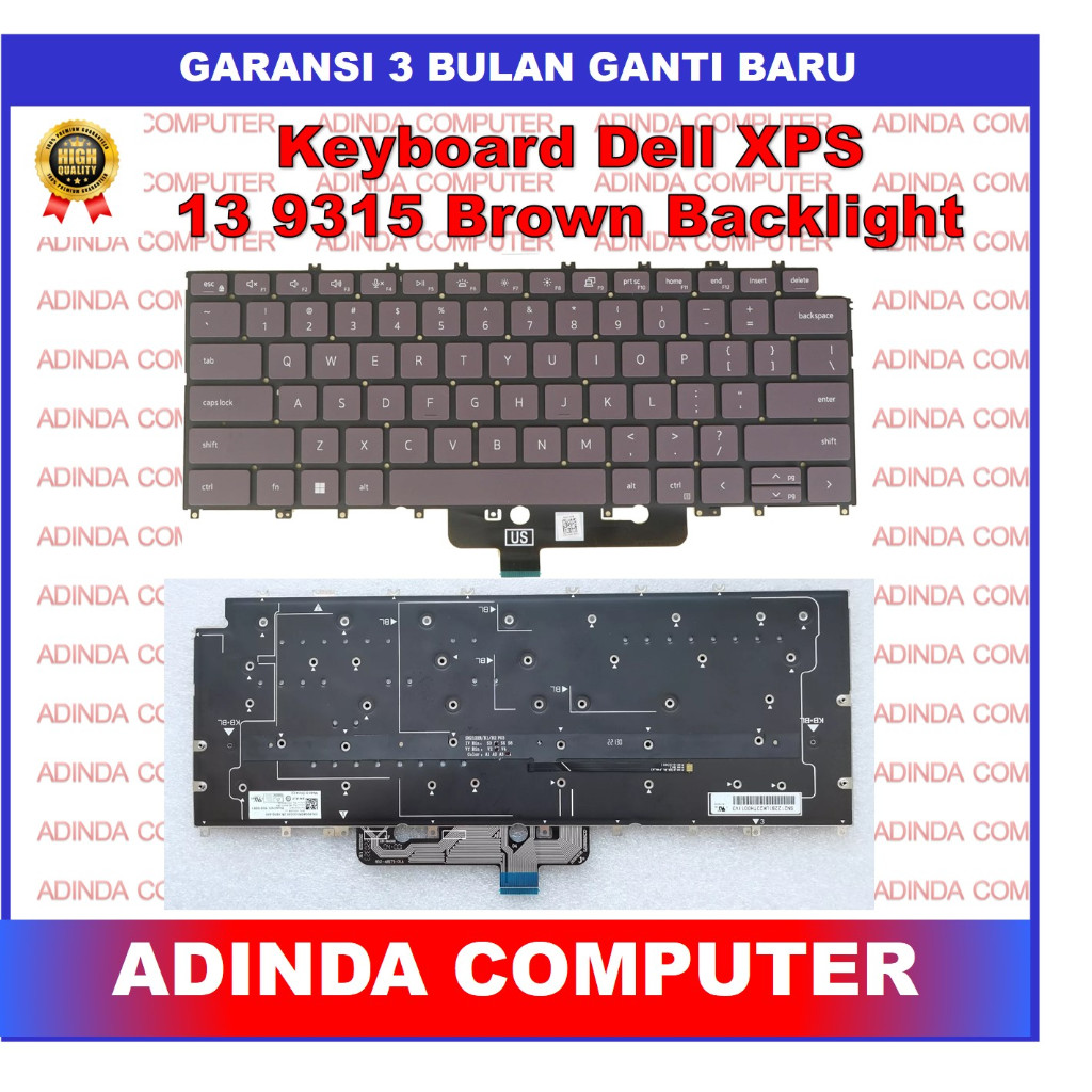 Jual Keyboard Dell XPS 13 9315 0NY0PX NY0PX Brown Backlight | Shopee ...