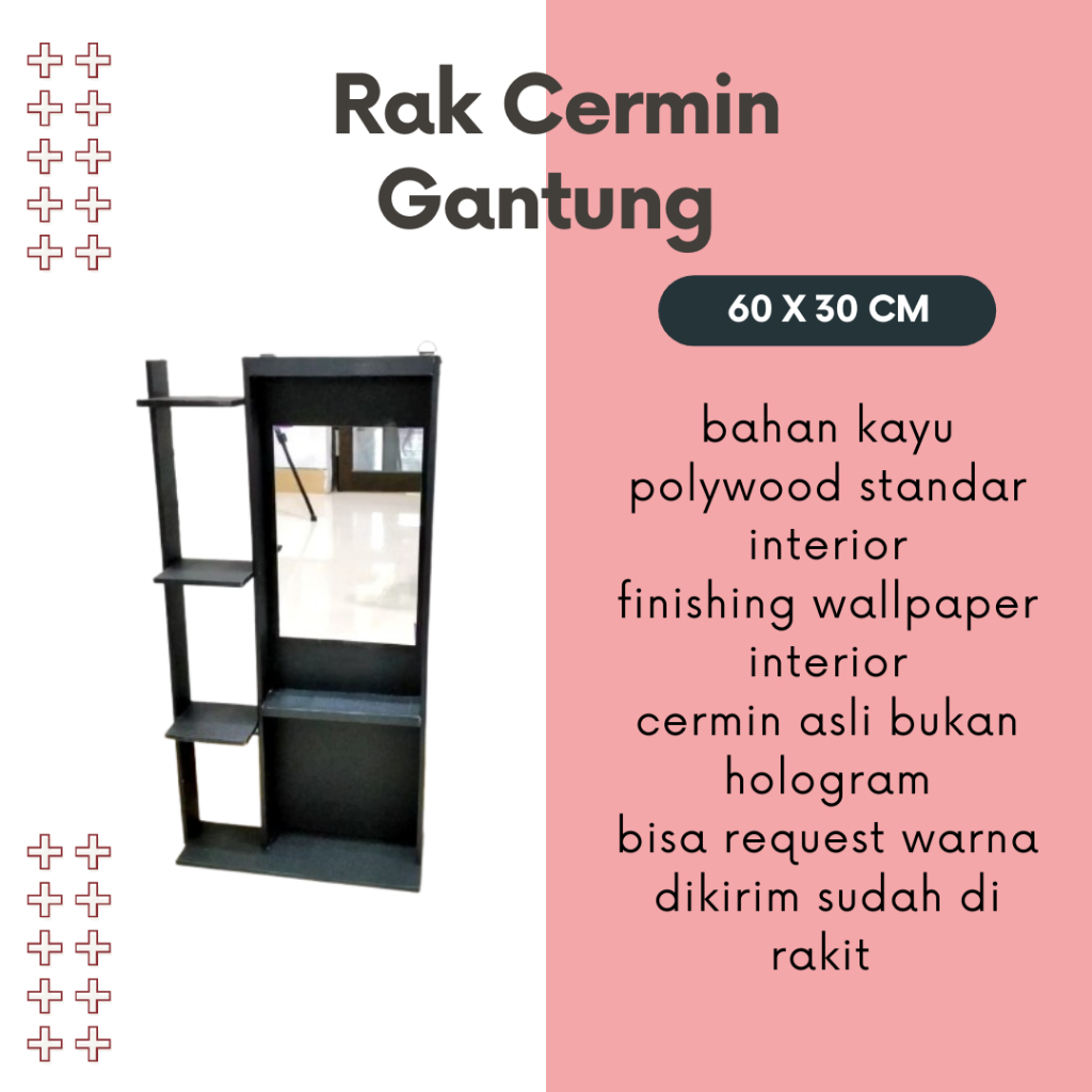 Jual Rak Cermin Hiasan Dinding Ukuran 60x30 cm | Shopee Indonesia