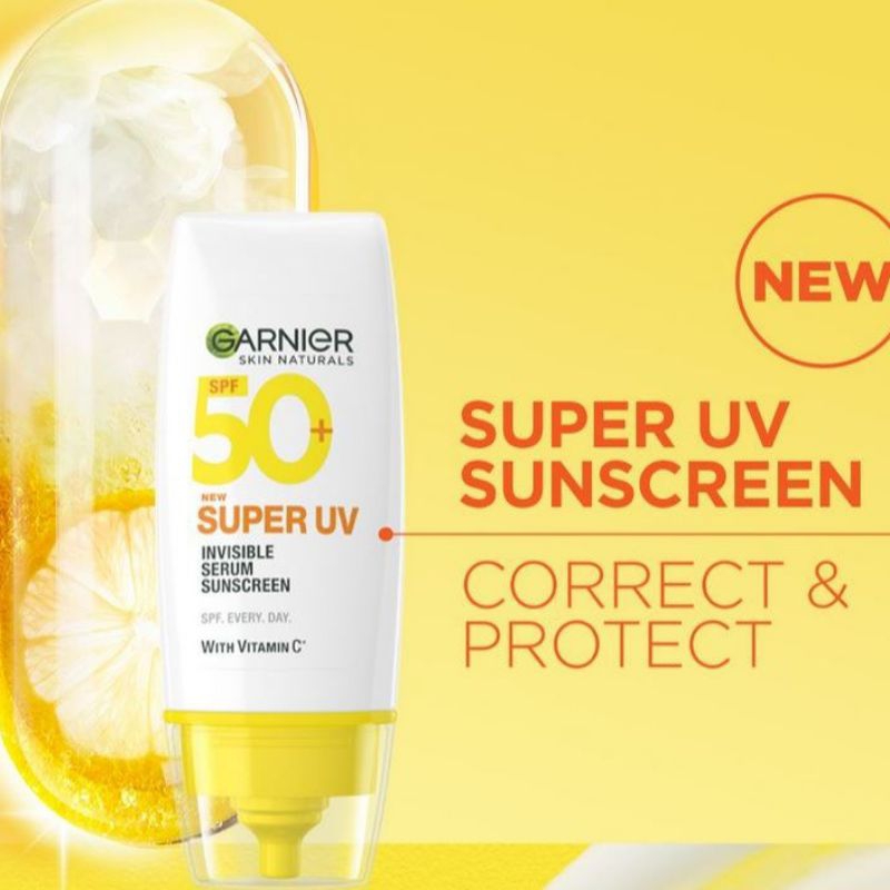 Jual garnier super UV invisible serum sunscreen spf50 30ml | Shopee ...