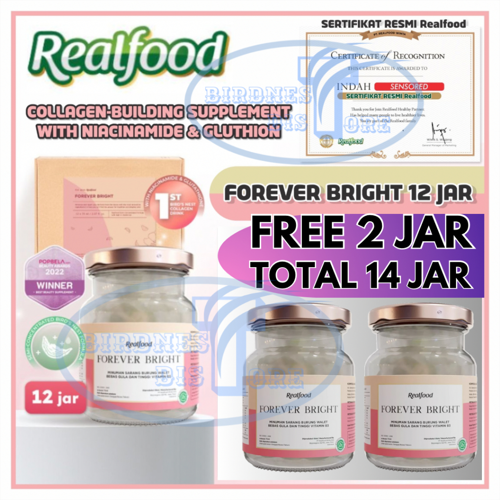 Jual REALFOOD FOREVER BRIGHT isi 12 JAR (MINUMAN SARANG BURUNG WALET ...