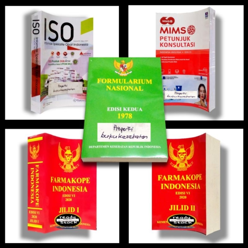Jual PAKET 5 BUKU FARMASI, FI 6 ( Farmakope Edisi 6 JILID 1 & 2 ) , MIMS PETUNJUK KONSULTASI ...