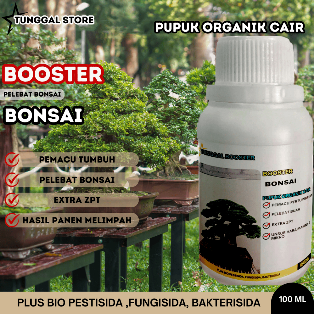 Jual Pupuk Organik Cair bonsai 100 ml Booster pelebat daun dan peningkat kesuburan tanah alami ...