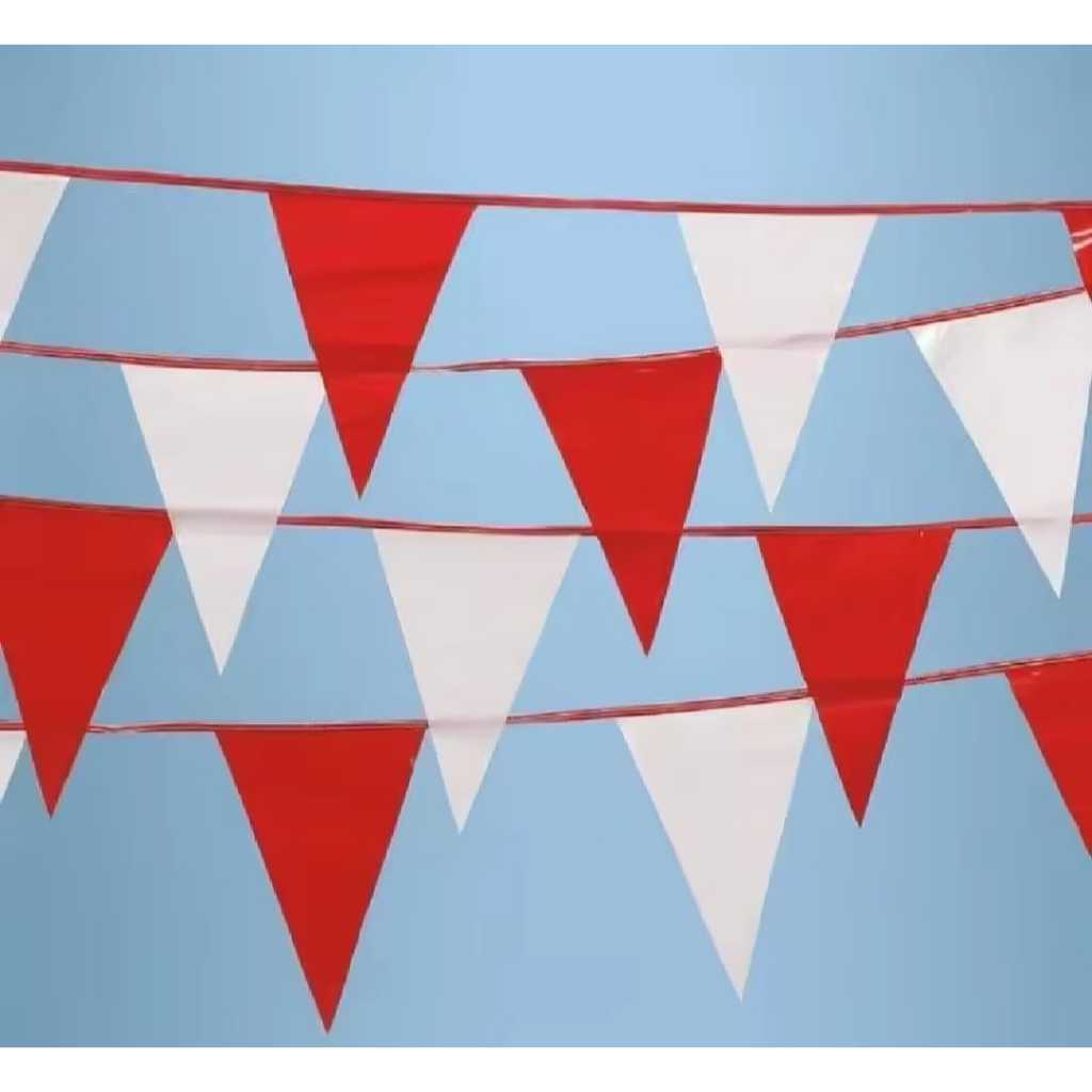 Jual UMBUL BENDERA RUMBAI PANJANG 5METER DAN 10METER Bendera segitiga renceng merah putih ...