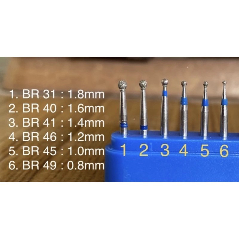 Jual round diamond burs dental BR 46 mata bur kedokteran gigi endo psa konservasi preparasi ...