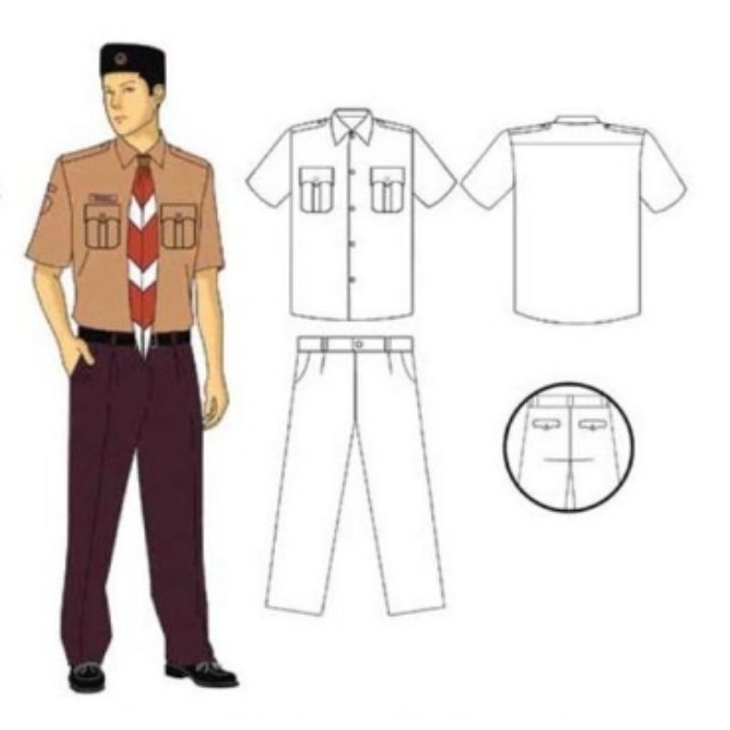 Jual 1Stel Pramuka Pembina Rafilo Pria Lengan Pendek Untuk Guru Dan ...