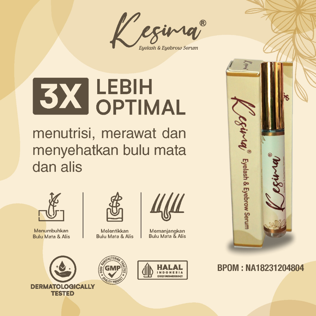 Jual Kesima Serum Bulumata dan Alis 12ml dengan Vit E Vit B5 Bantu Tumbuh Tebal dan Kuatkan Akar ...
