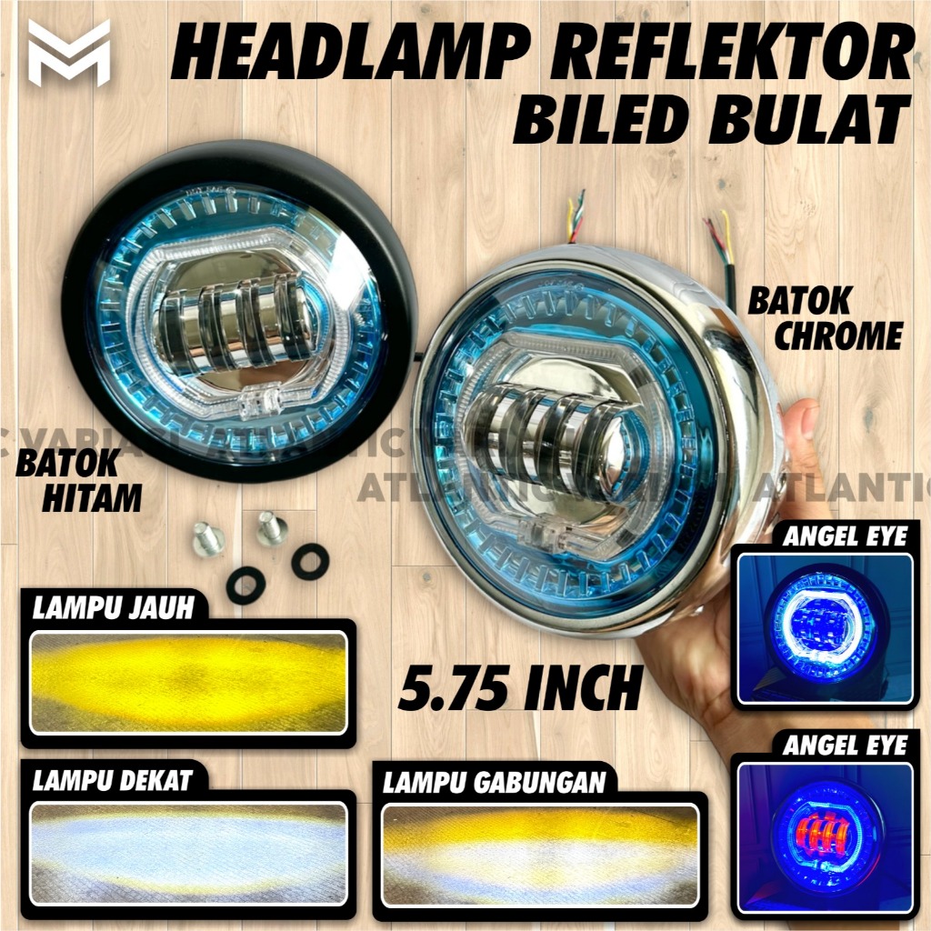 Jual REFLEKTOR LAMPU BILED BULAT LAMPU LED PROJECTOR BILED 5.75 INCH ...