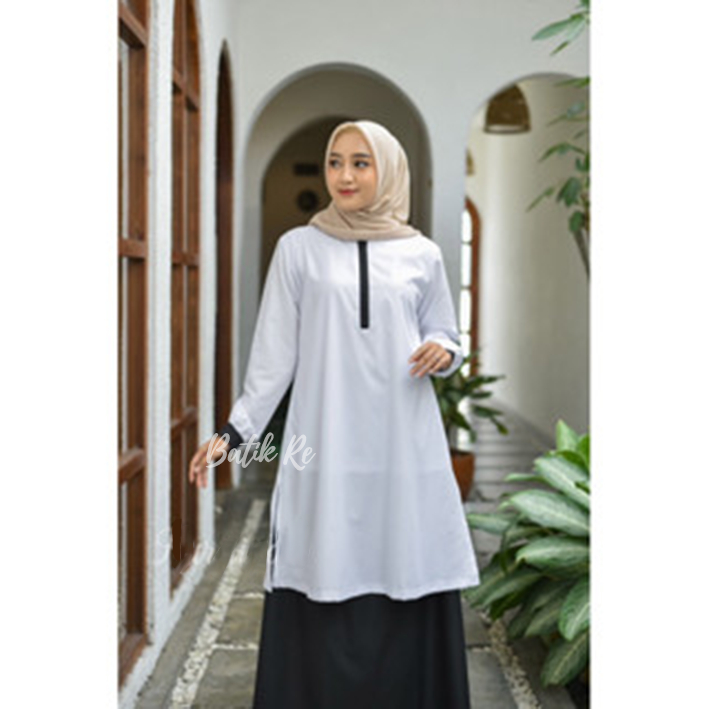 Jual SETELAN ROK MODEL KURUNG MELAYU toyobo / Hitam Putih Polos ...