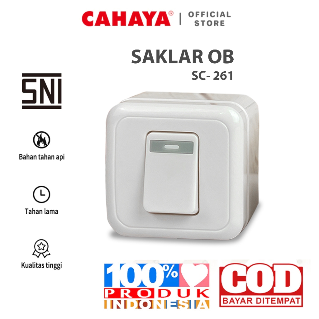 Jual CAHAYA - Saklar OB Saklar Engkel Merek Cahaya SNI / Warna Putih SC-261 | Shopee Indonesia