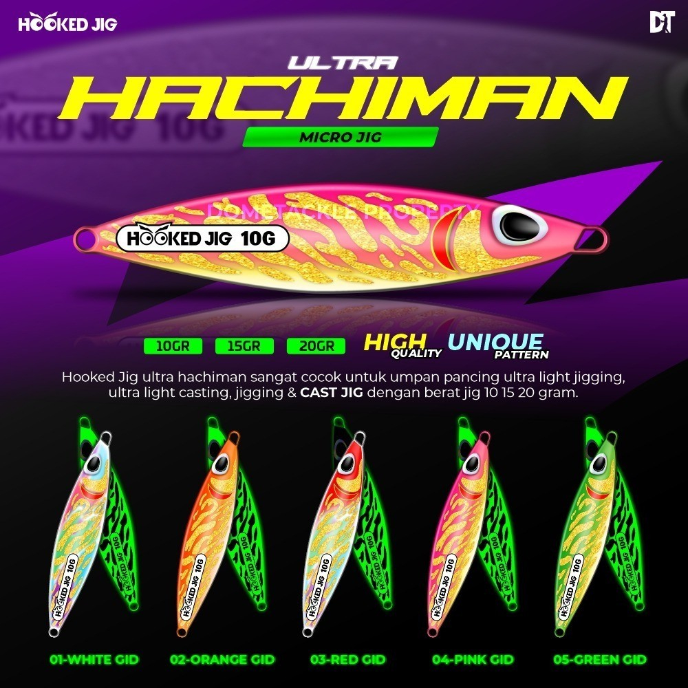Jual Micro Jig Ultra Hachiman Metal Jig Premium GID By Hooked Jig 10 15 ...