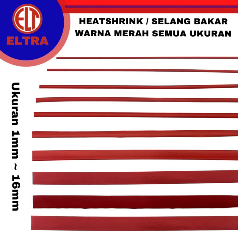 Jual Heatshrink warna MERAH / meter semua ukuran selongsong selang ...