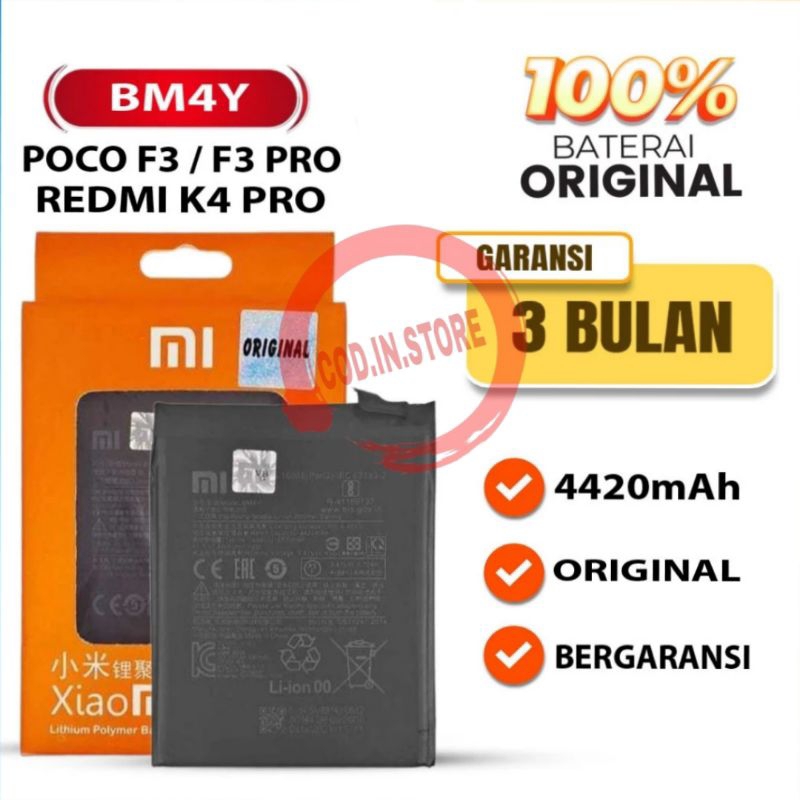 Jual battre Xiaomi Redmi K4 Pro Poco F3 / F3 Pro BM4Y Battray Original 100% | Shopee Indonesia