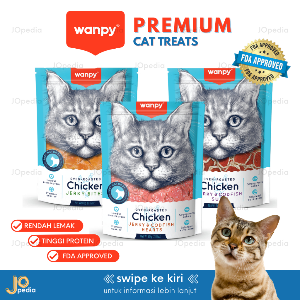 Jual WANPY Premium Cat Treats Snack Kucing Cemilan Meat Jerky Stick ...
