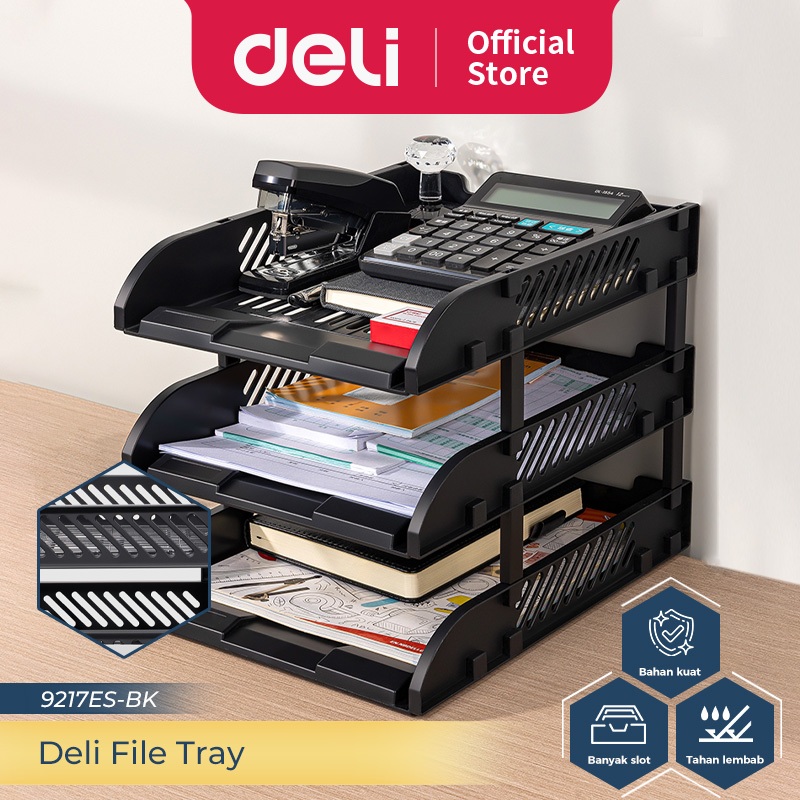 Jual Deli File Tray / File Organizer / Rak File Susun Bahan Plastik 3 ...