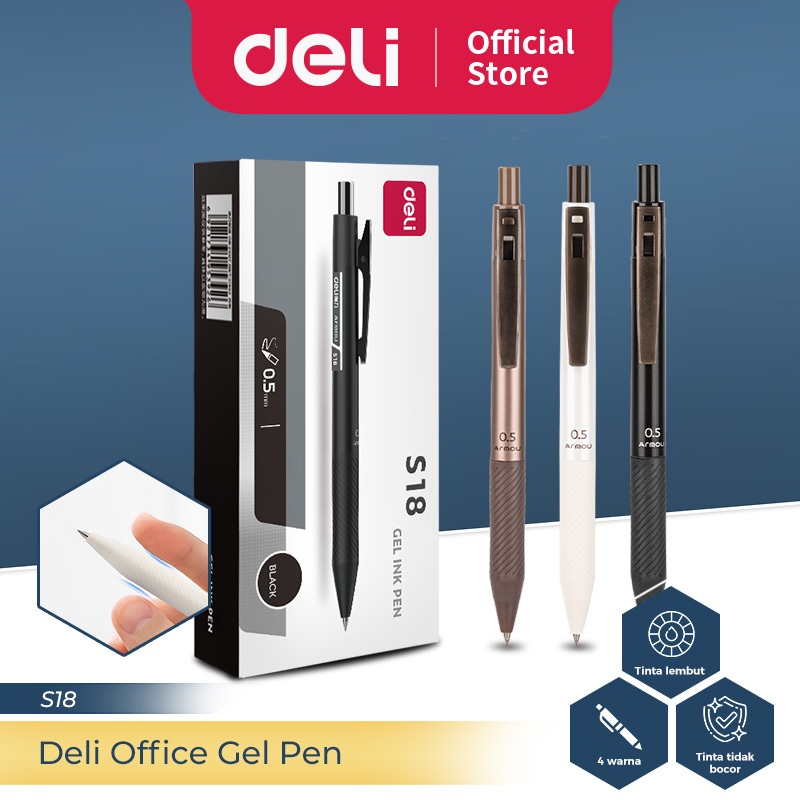 Jual Deli Pulpen Gel Office / Office Gel Pen 0.5 mm Retractable Pen ...