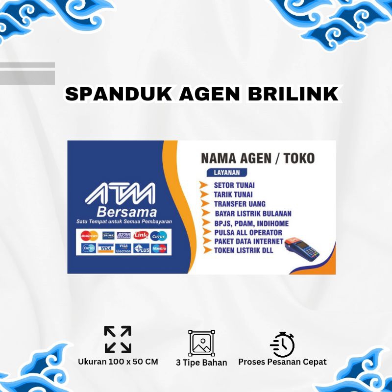 Jual Spanduk Agen Brilink Mini ATM Ukuran 100 x 50 CM | Shopee Indonesia