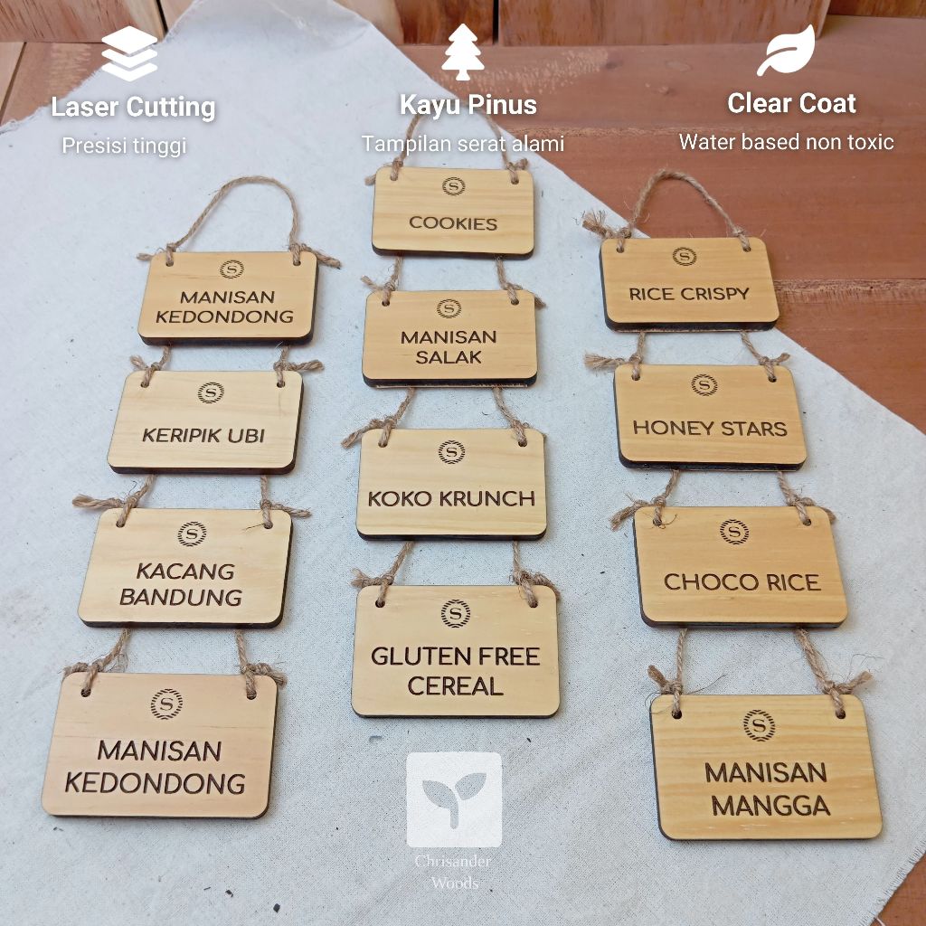 Jual Food Tag Kayu | Food Tag Display | Food Tag Buffet | Papan Nama ...