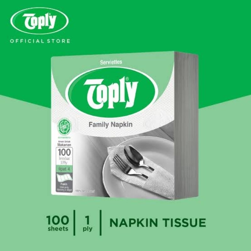 Jual Tissue Napkin, Jolly Kuliner 240's , Toply isi 100 | Shopee Indonesia