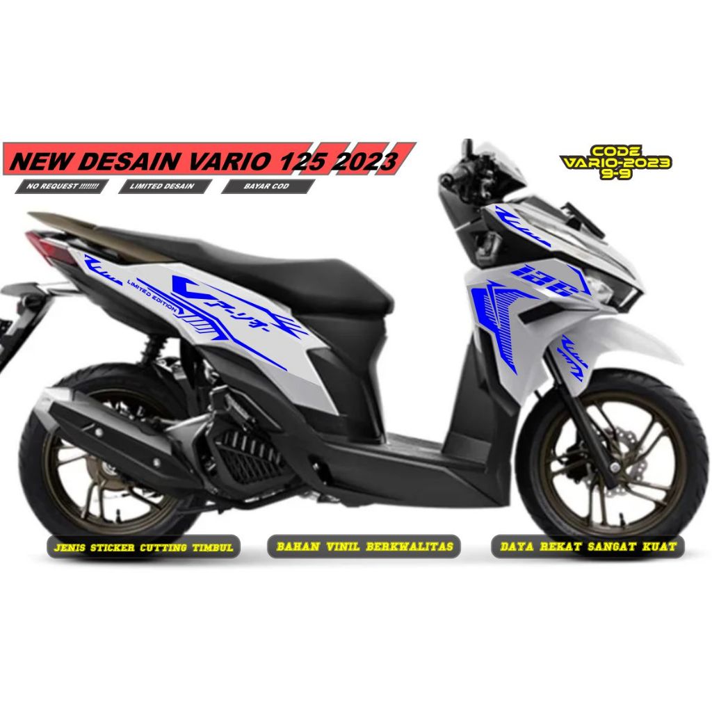 Jual cutting sticker custom honda vario new 125 gen 2 th.2023 gen2 body putih | Shopee Indonesia