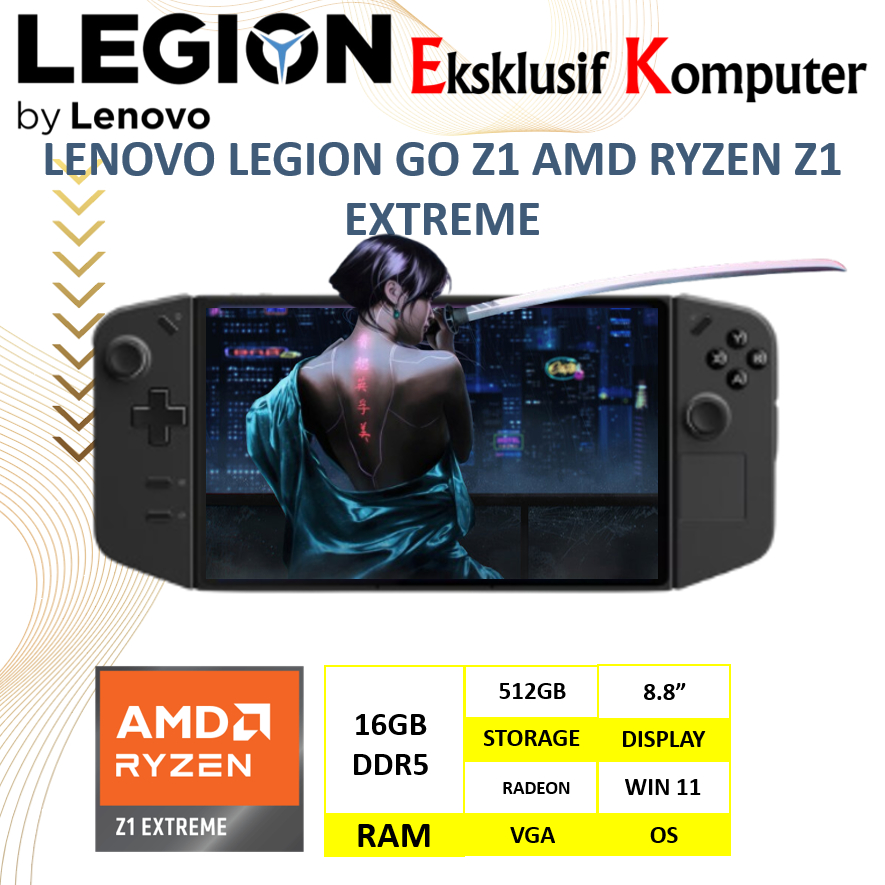 Jual Lenovo Legion Go Z1 Amd Ryzen Z1 Extreme 16GB DDR5 521GB SSD 8.8 ...