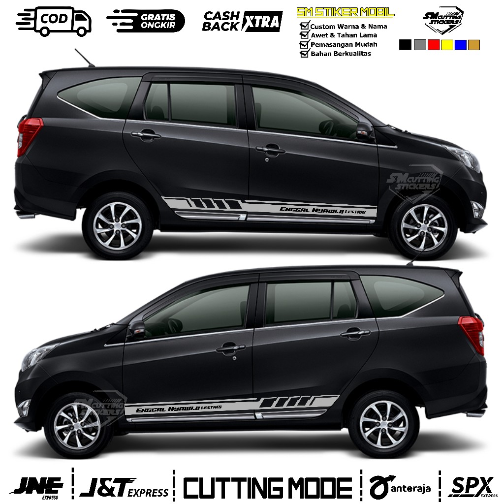 Jual Sticker Mobil Sigra Cutting sticker minimalis custom nama list ...