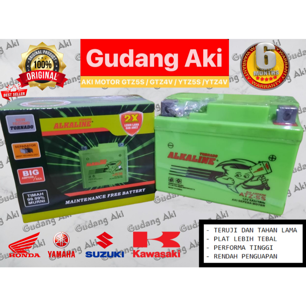 Jual Aki Motor FULL KERING ALKALINE Honda Beat Vario 110 Scoopy Supra X 125 Revo Spacy Blade New ...