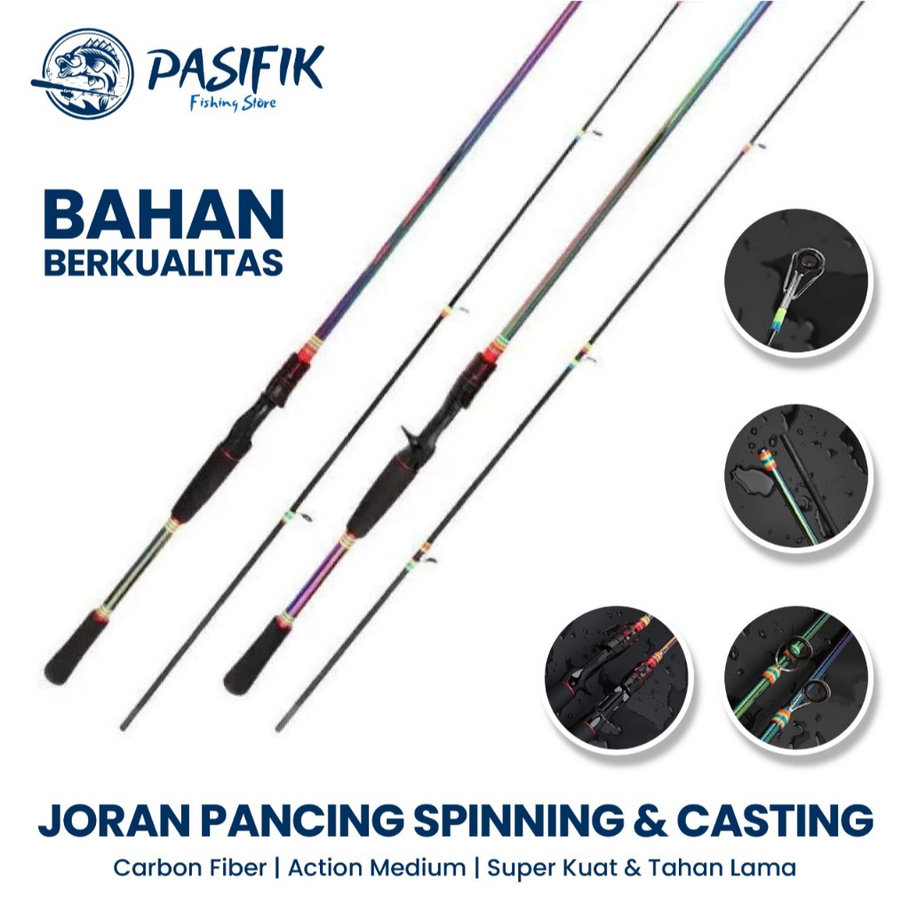 Jual Pusat Alat Pancing - Joran Pancing Spinning Baitcasting Fishing Rod Color Rainbow Power ...