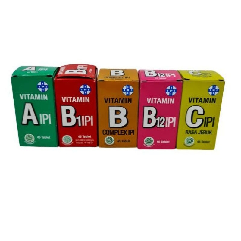 Jual IPI Vitamin A / B1 / B12 / B COM / C / Kalsium 45 tablet | Shopee ...