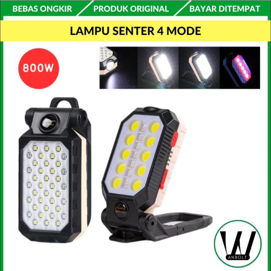 Jual Lampu LED USB Rechargeable COB Senter LED Flashlight 4 Mode Lampu ...