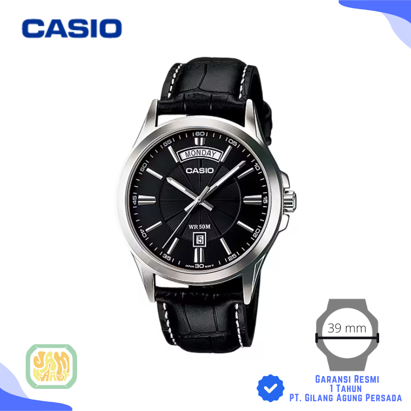 Jual Jam Tangan Pria Casio Mtp 1381l 1a Original Mtp 1381l 1avdf Hitam Kulit Shopee Indonesia
