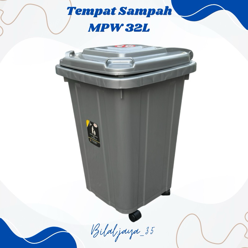 Jual TEMPAT SAMPAH RODA 32 LITER MPW / TEMPAT SAMPAH MURAH / TEMPAT ...