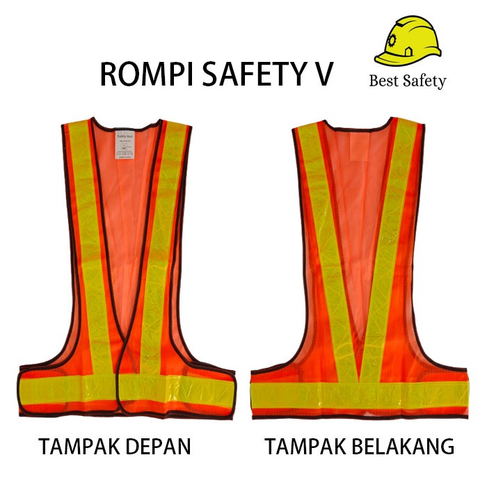 Jual Rompi Safety Jaring Polyester V / Rompi Safety Proyek / Safety ...