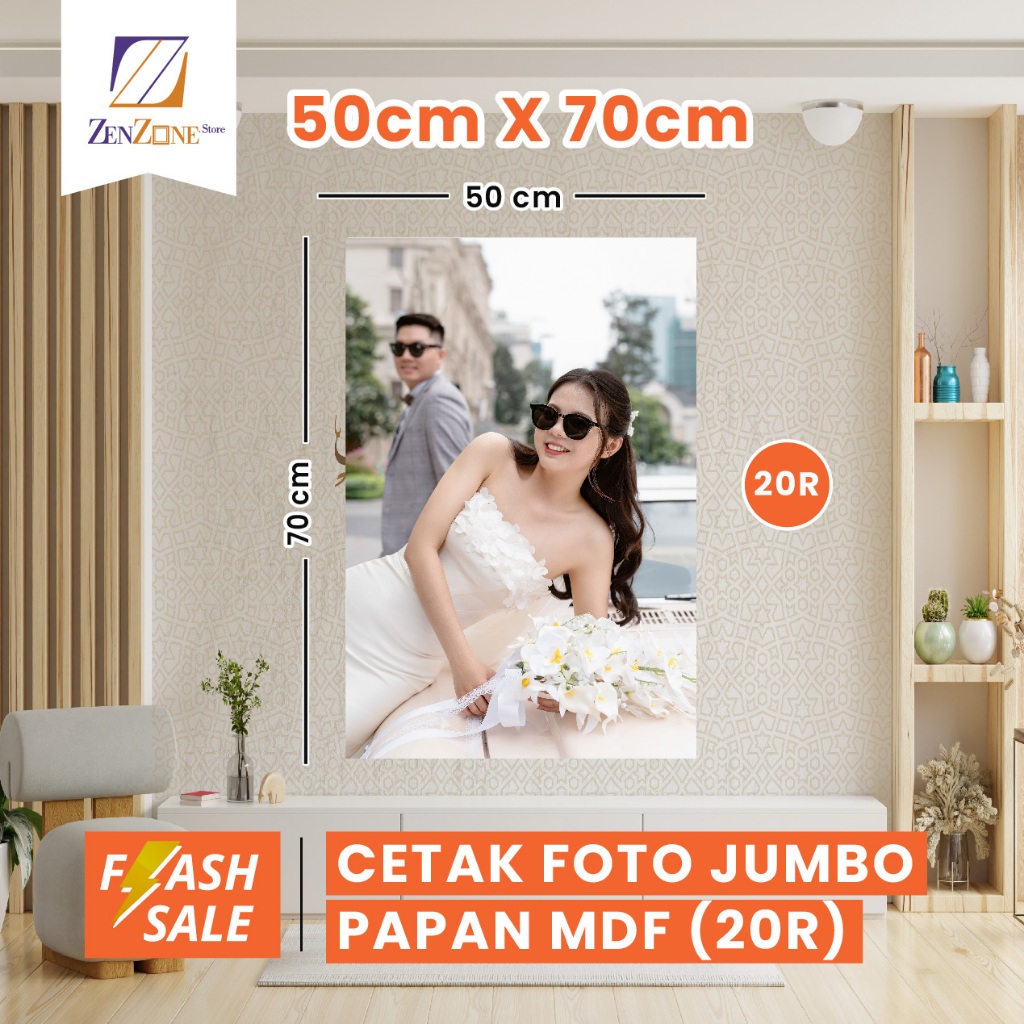 Jual CETAK FOTO PREWEDDING 20R JUMBO 50X70CM (PREWED/WALLDECOR/HIASAN ...