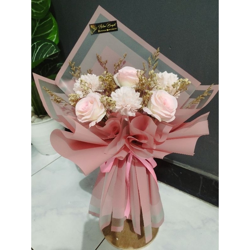 Jual BUCKET bunga mawar mix bunga kering rustic - buket bunga aesthetic ...
