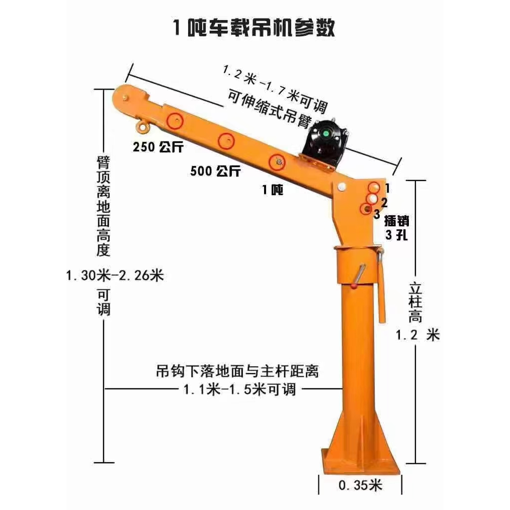 Jual Mini Truck Crane Lifting Crane Katrol Mobil Truk 1000KG 1000 kg ...