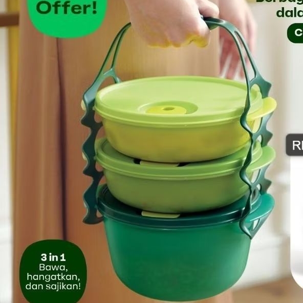 Jual Tupperware Carry All Bowl 3 Susun Rantang Tupperware | Shopee ...
