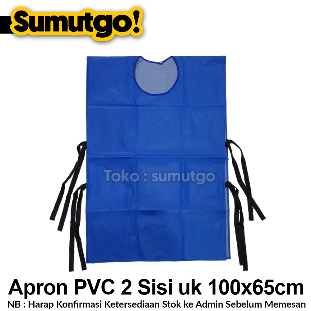 Jual Apron PVC Depan Belakang 100 x 65 cm warna Biru / Celemek Ponco ...
