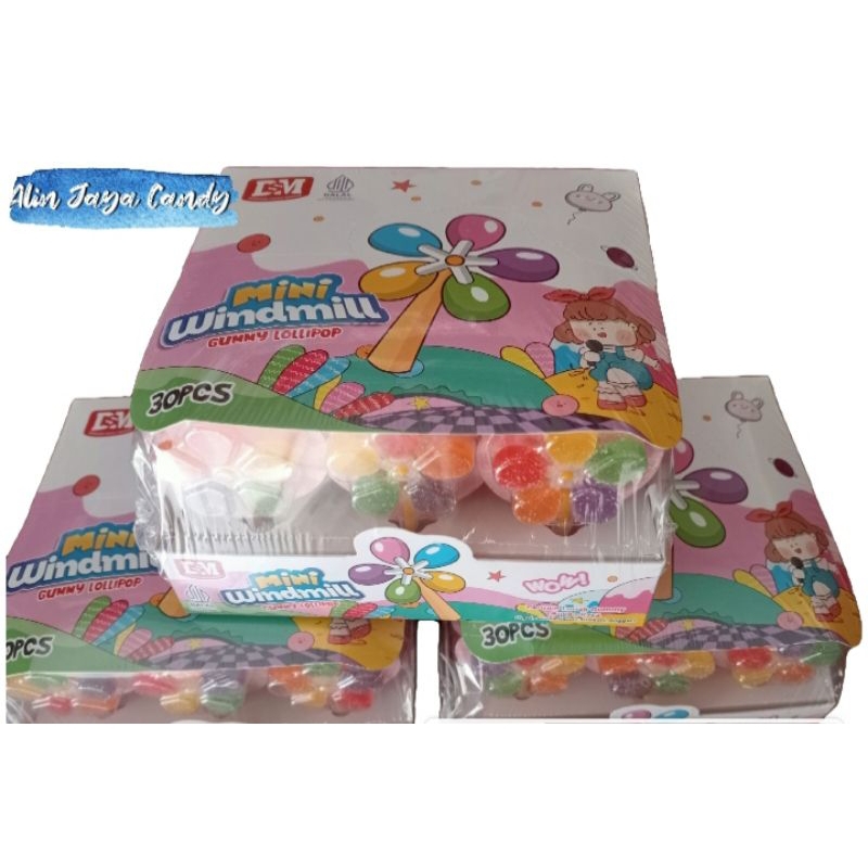 Jual Permen mini windmill permen gummy bentuk kipas isi 30 pcs permen ...