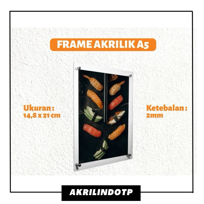 Jual Frame Bingkai Display Poster Akrilik Menu Dinding - Ukuran A5 ...