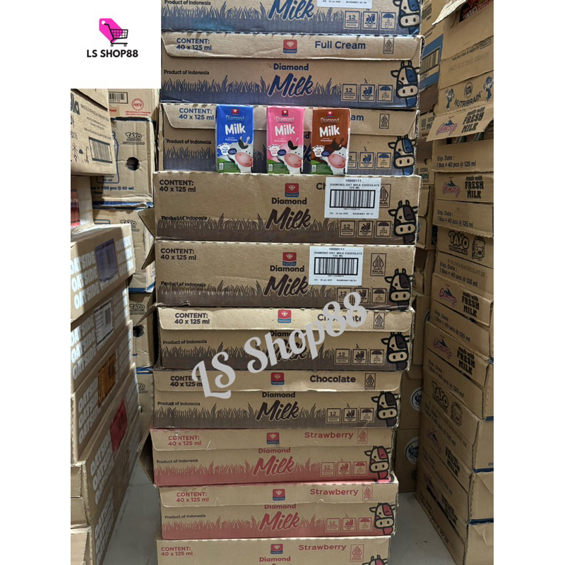 Jual Susu UHT DIAMOND 125 ML isi 40 pcs / Dus / Karton | Shopee Indonesia