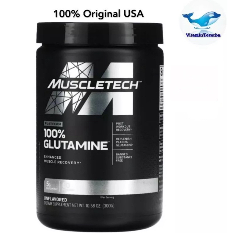 Jual MuscleTech Platinum 100% Glutamine Unflavored 60 serving (300 g ...