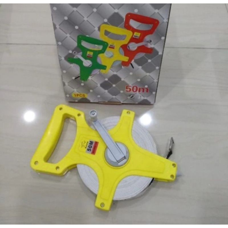 Jual meteran tancap fiberglass 50 meter meteran gulung panah gagang 50M ...