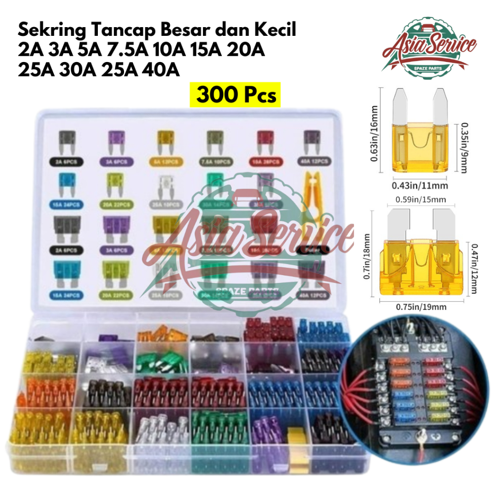 Jual Sekring Mobil Motor Auto Blade Type Car Fuses Universal Sikring Mobil Motor Besar Kecil ...