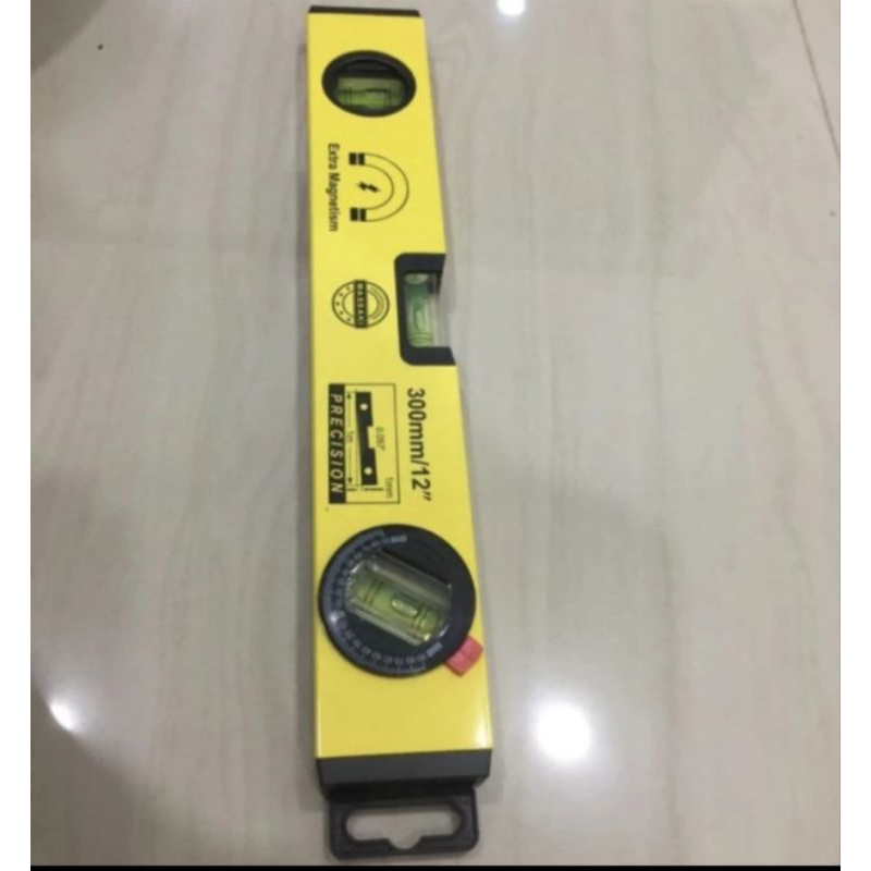 Jual waterpas MASSAKI magnet kuning 12 inchi waterpass penggaris 30cm ...