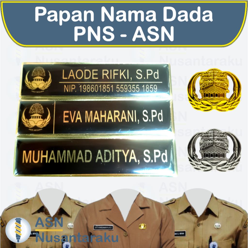 Jual ASN Nusantaraku | Nametag Papan Nama Dada PNS ASN PPPK BUMN ...