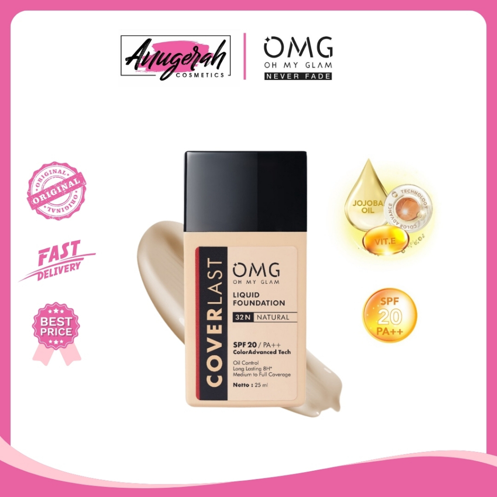 Jual OMG Oh My Glam Coverlast Liquid Foundation 25ml- Alas Bedak Tahan ...