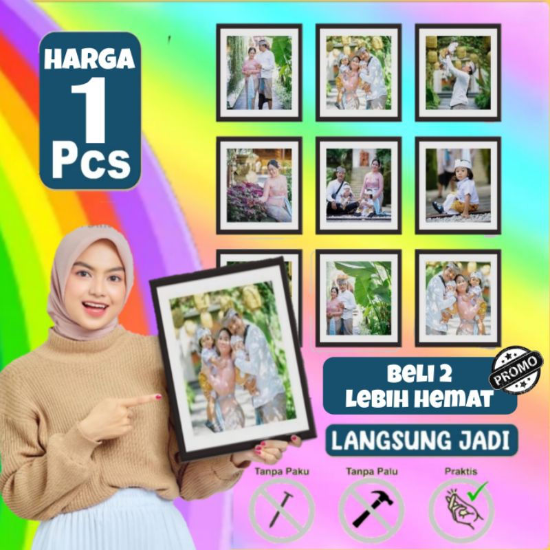 Jual Cetak foto bingkai 12R 20x30cm papan bingkai mdf, HIASAN DINDING LANGSUNG TEMPEL TANPA PAKU ...