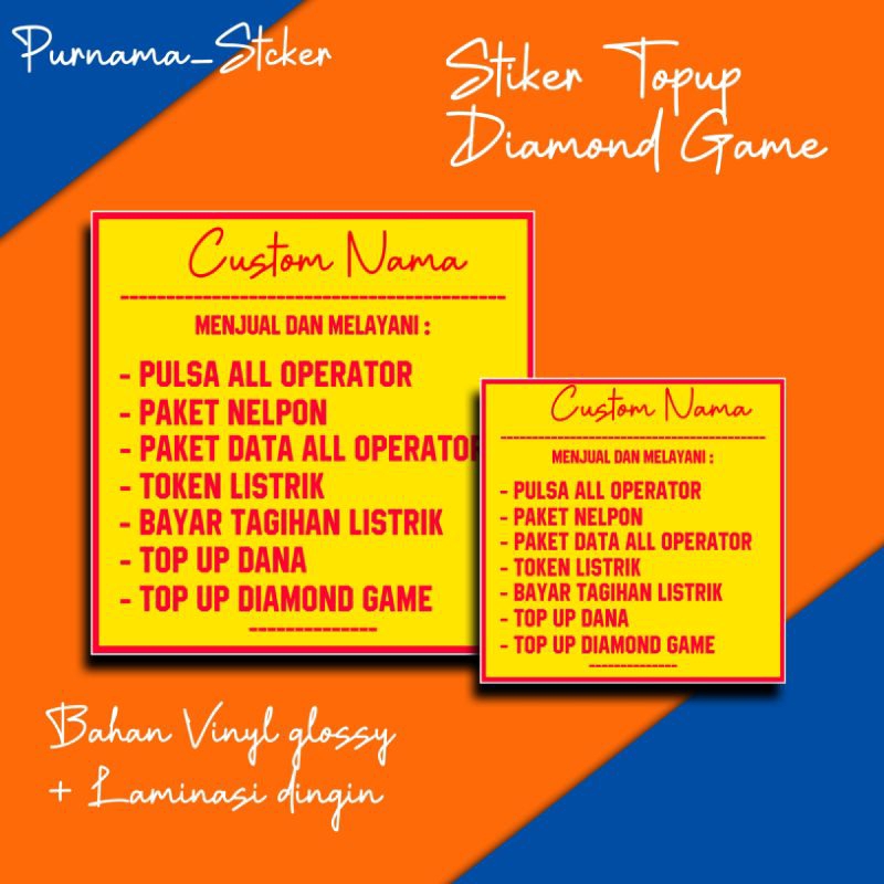 Jual stiker poster konter pulsa, toko,warung Berbahan cromo glossy ...