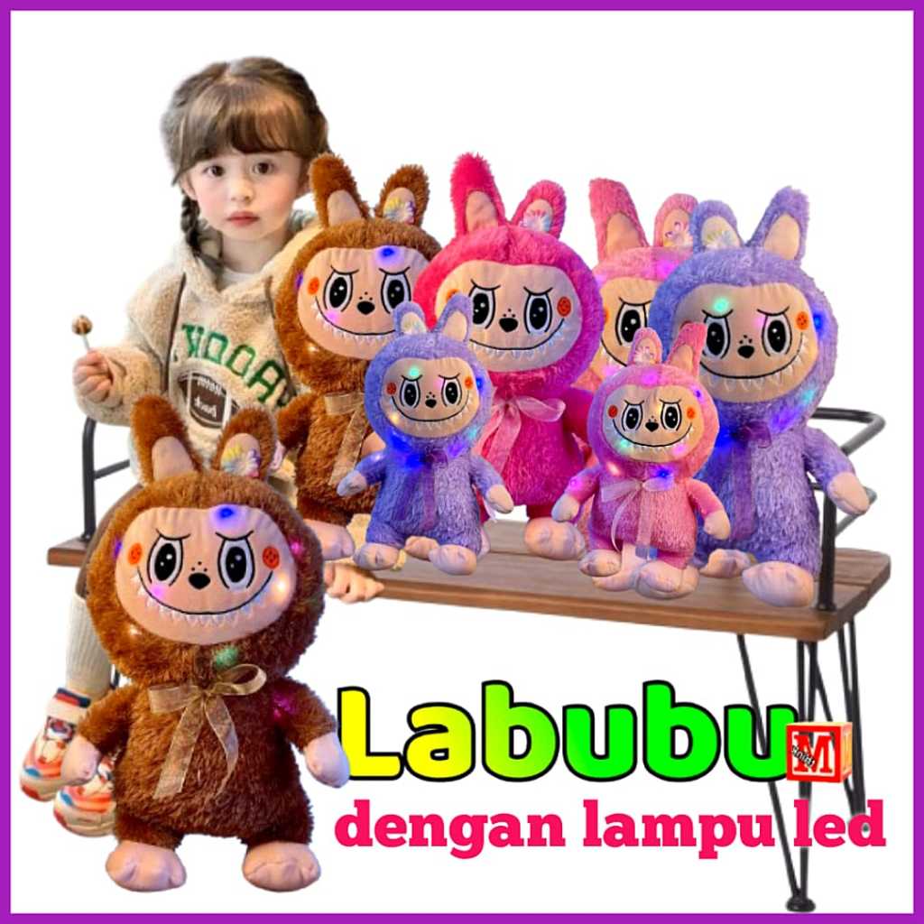 Jual BONEKA LABUBU VIRAL SIZE L TINGGI 45CM PAKAI LAMPU LED NYALA THE ...